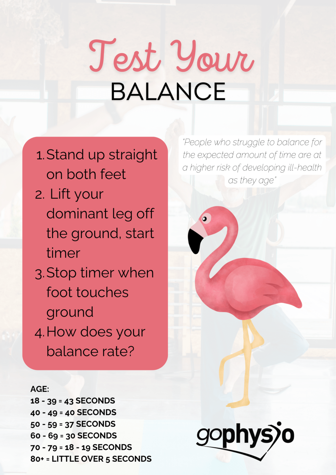 How Long Can You Stand on One Leg? Try the Flamingo Balance Test ...